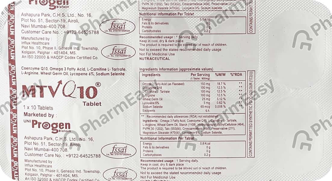 Buy Mtv Q 10mg Strip Of 10 Tablets Online at Flat 15% OFF | PharmEasy
