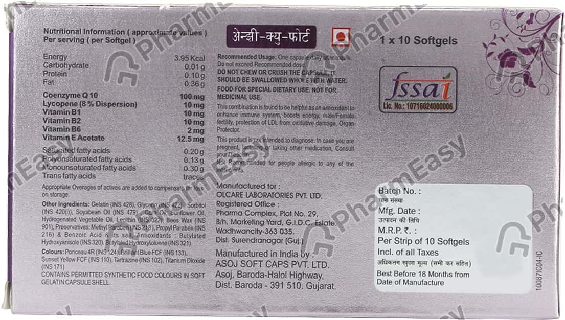 Buy Enzy Q Forte Strip Of 10 Capsules Online at Flat 15% OFF | PharmEasy