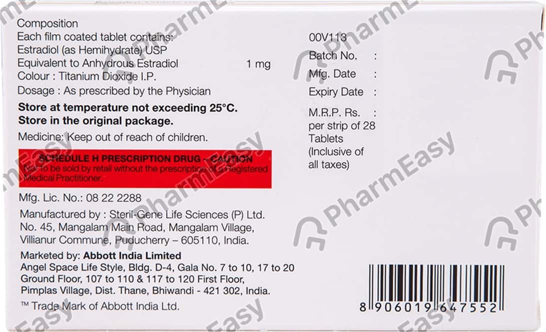 Estrabet 1 MG Tablet (28): Uses, Side Effects, Price, Dosage ...