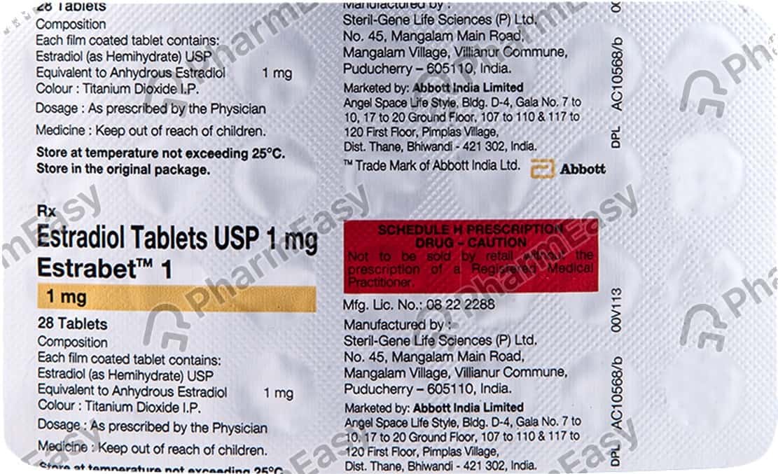 Estrabet 1 MG Tablet (28): Uses, Side Effects, Price, Dosage ...
