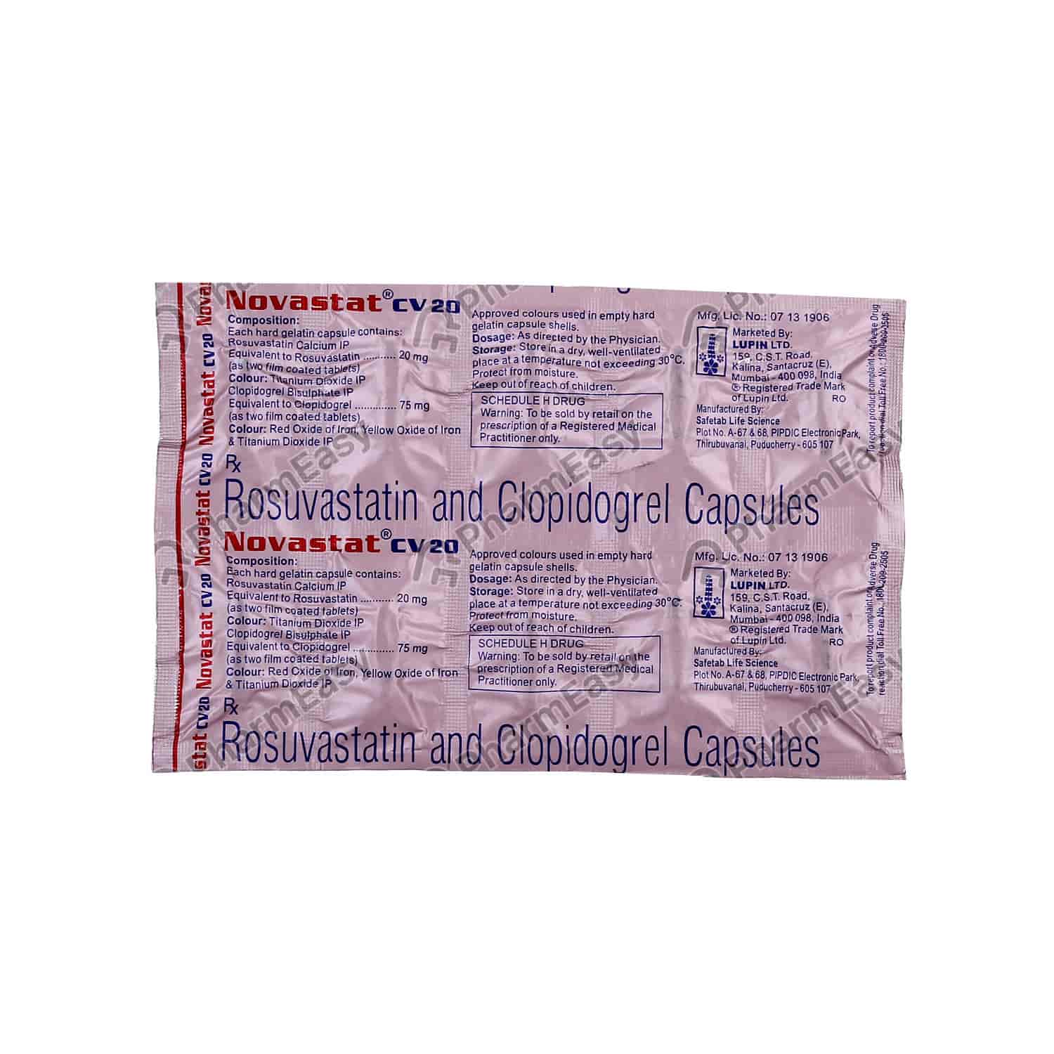Buy Novastat Cv 20mg Capsule Online at Flat 18% OFF* | PharmEasy
