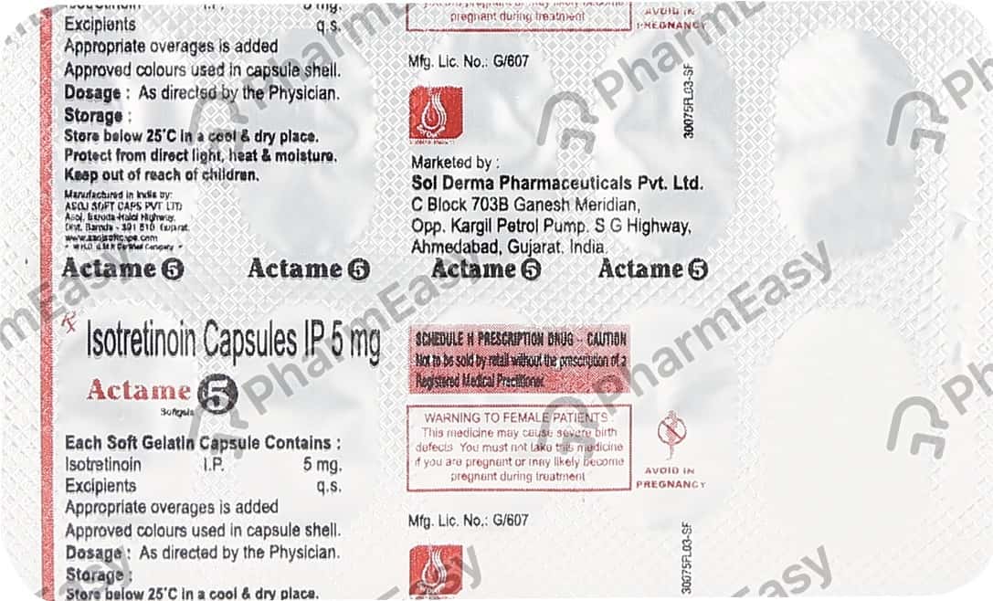 Actame 5 MG Capsule (10): Uses, Side Effects, Price & Dosage | PharmEasy