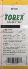 Torex Cough Syrup: Uses, Side-effects, Price, Dosage & More Info ...