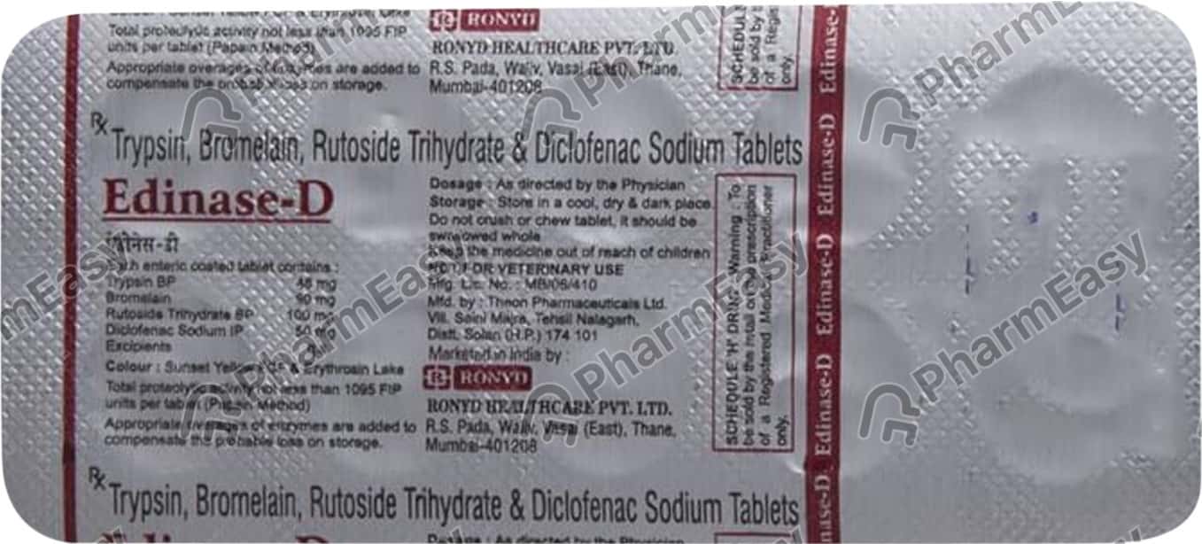 Edinase D Strip Of 10 Tablets: Uses, Side Effects, Price & Dosage ...