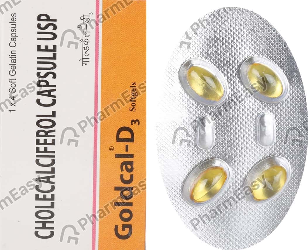 Goldcal D3 60000 IU Capsule (4): Uses, Side Effects, Price, Dosage ...