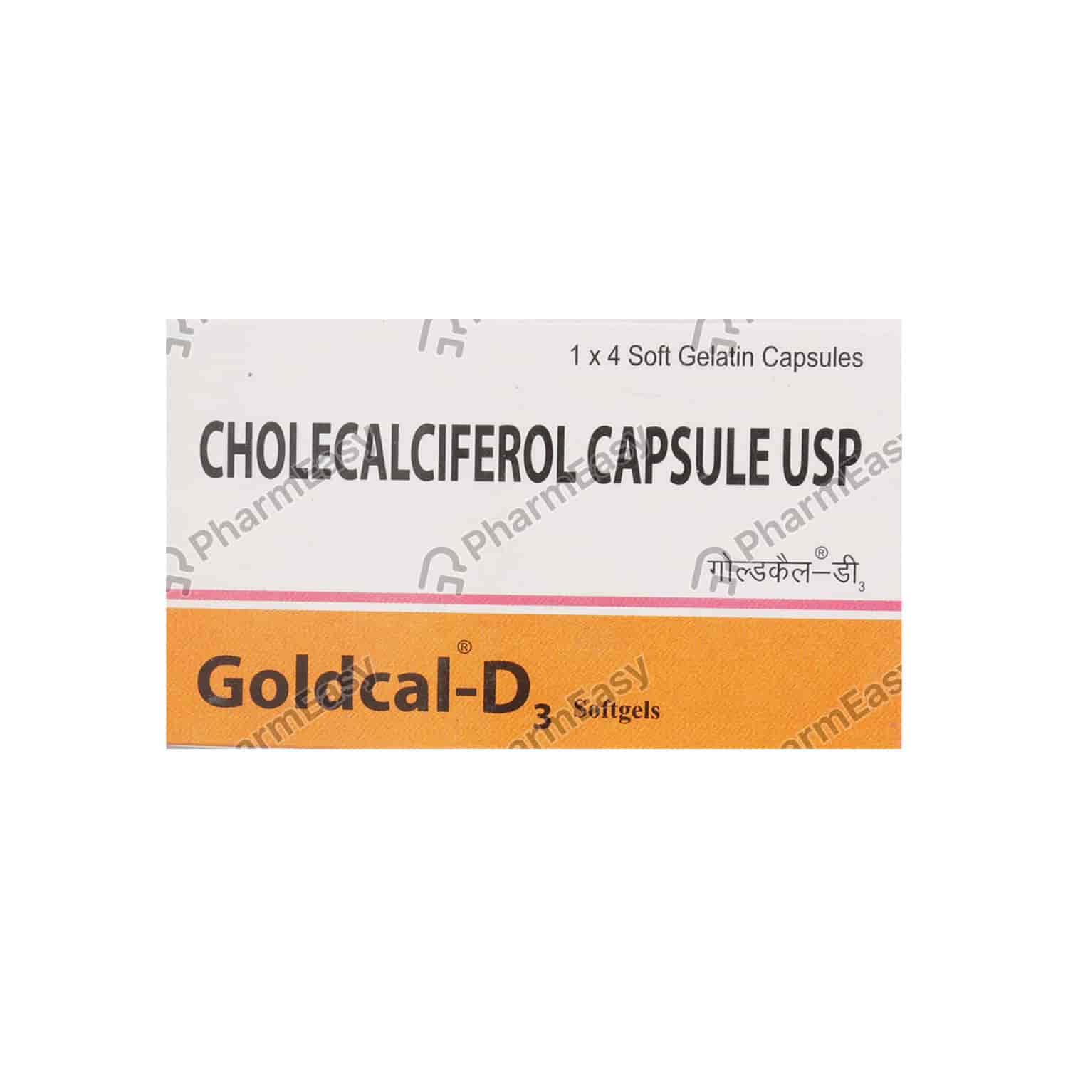 Goldcal D3 60k Cap 4'S - Uses, Side Effects, Dosage, Composition ...
