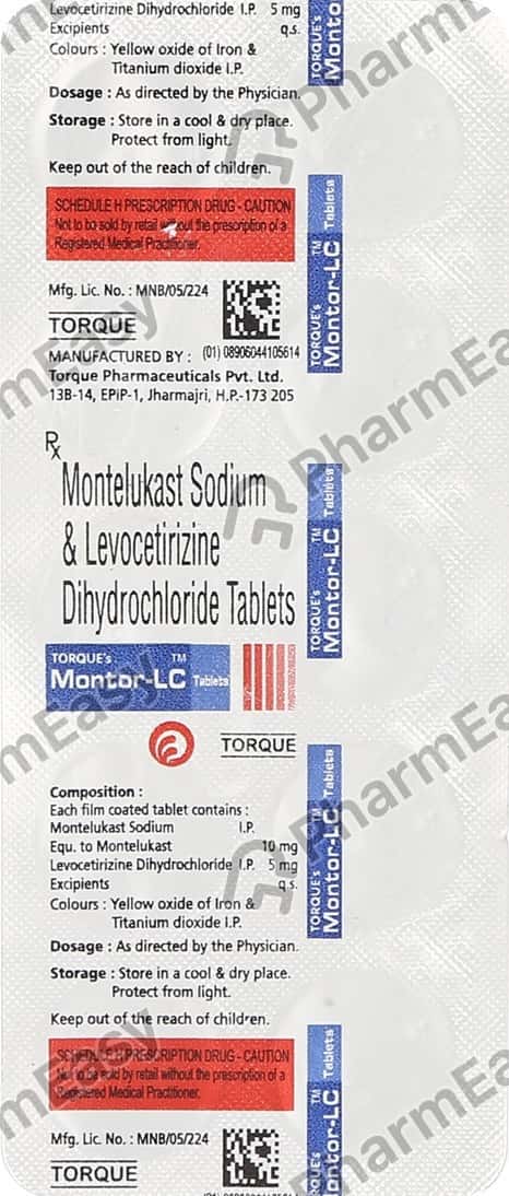 Montor Lc Strip Of 10 Tablets: Uses, Side Effects, Price & Dosage ...