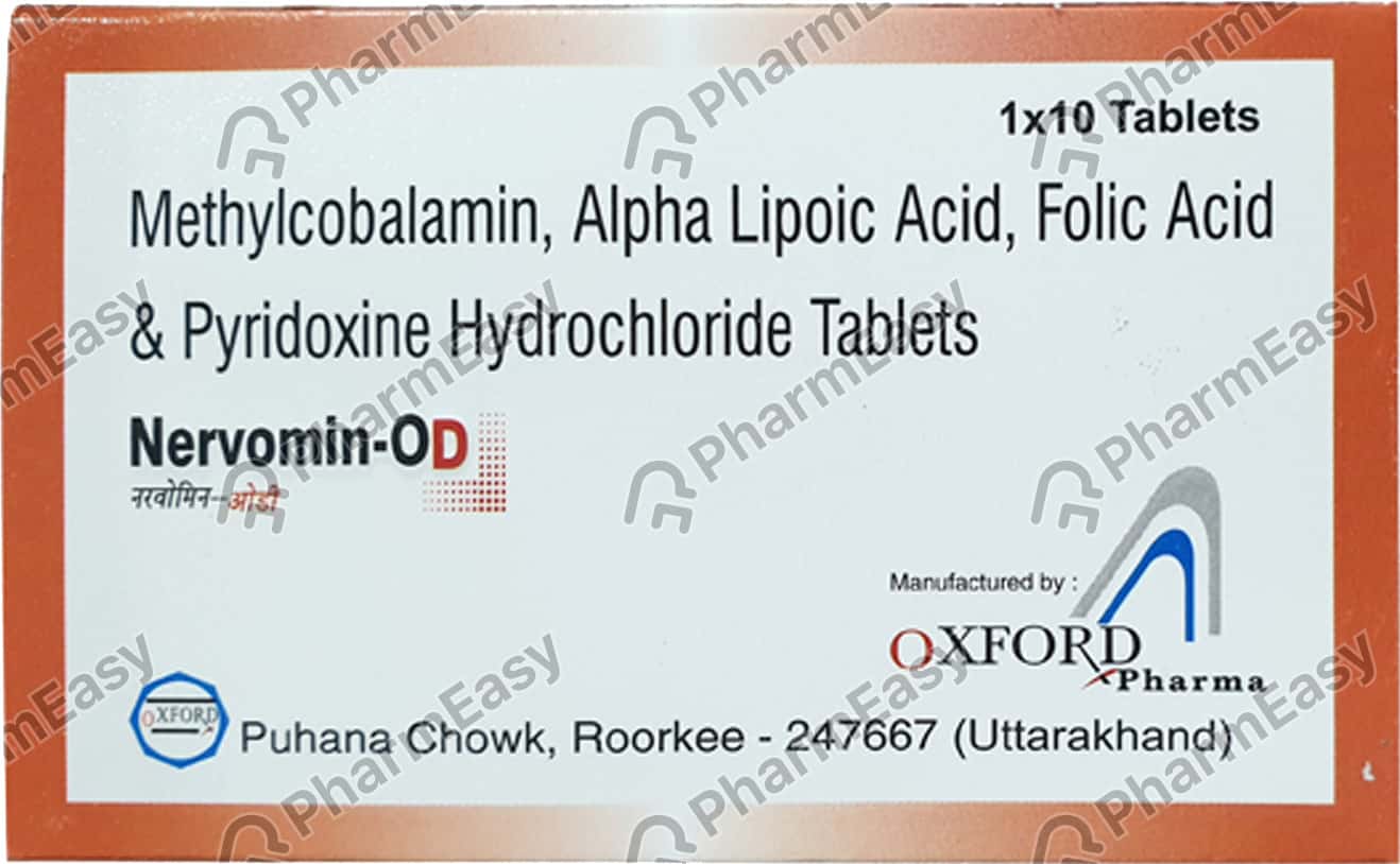 Nervomin Od Strip Of 10 Tablets: Uses, Side Effects, Price & Dosage ...