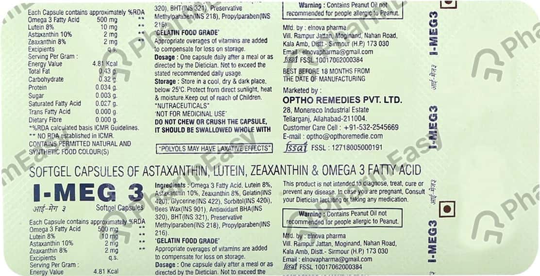 Buy I Meg 3 Strip Of 10 Capsules Online at Flat 15% OFF | PharmEasy