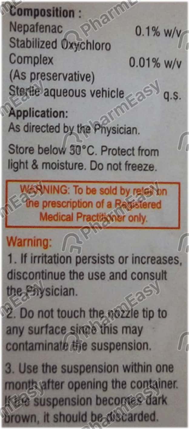 Nepacin 0.1 %W/V Eye Drop (5): Uses, Side Effects, Price & Dosage ...