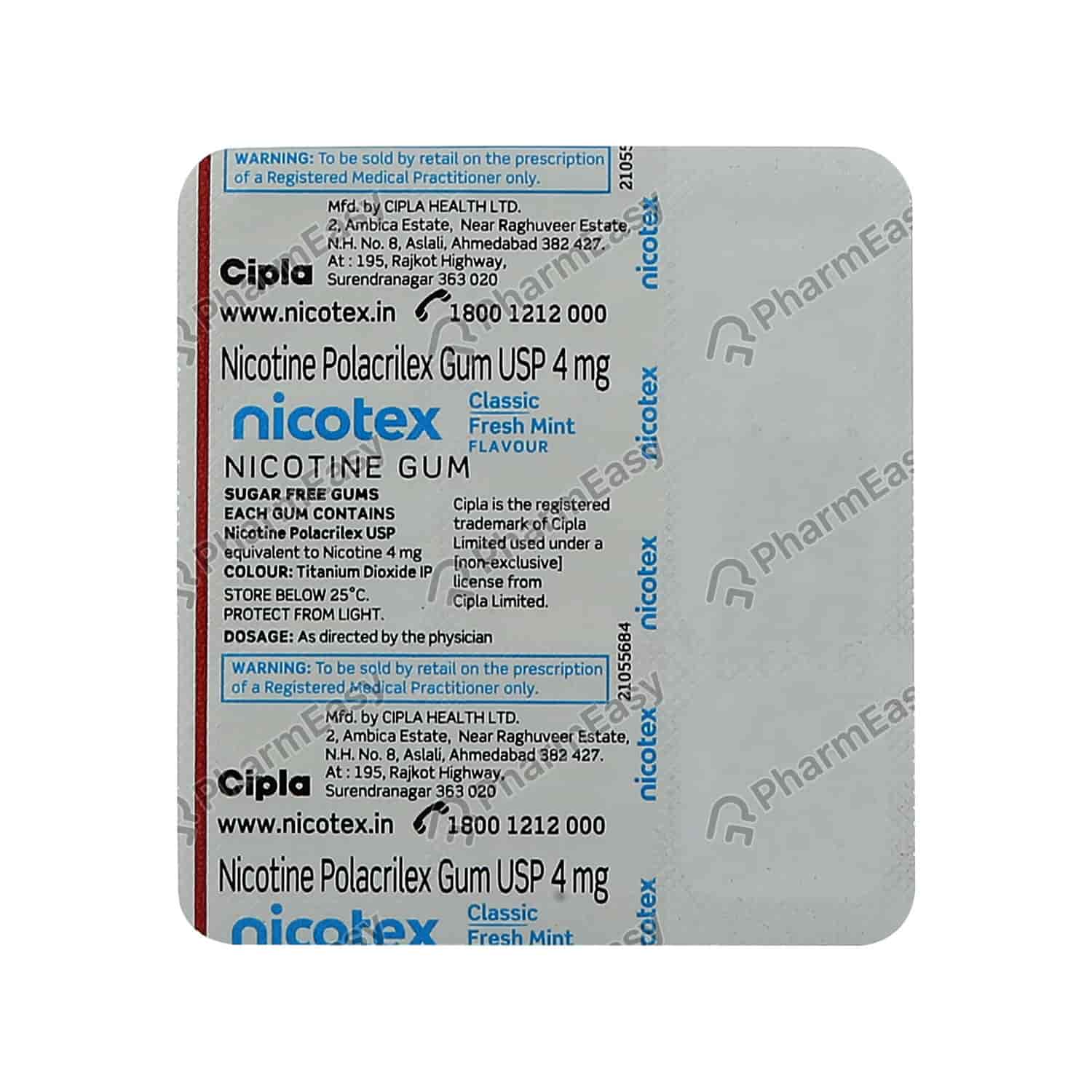 Buy Nicotex 4mg Sugar Free Classic Fresh Mint Online at Flat 18% OFF ...