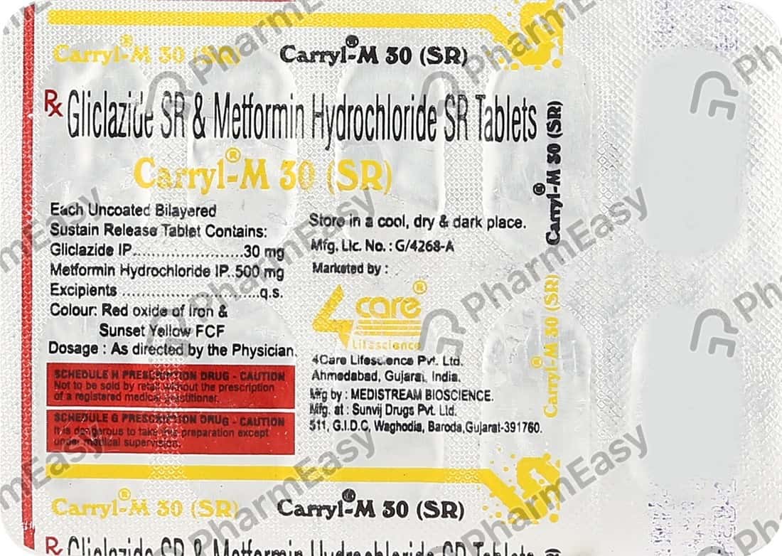 Buy Carryl M 30mg Sr Strip Of 10 Tablets Online at Flat 15% OFF | PharmEasy