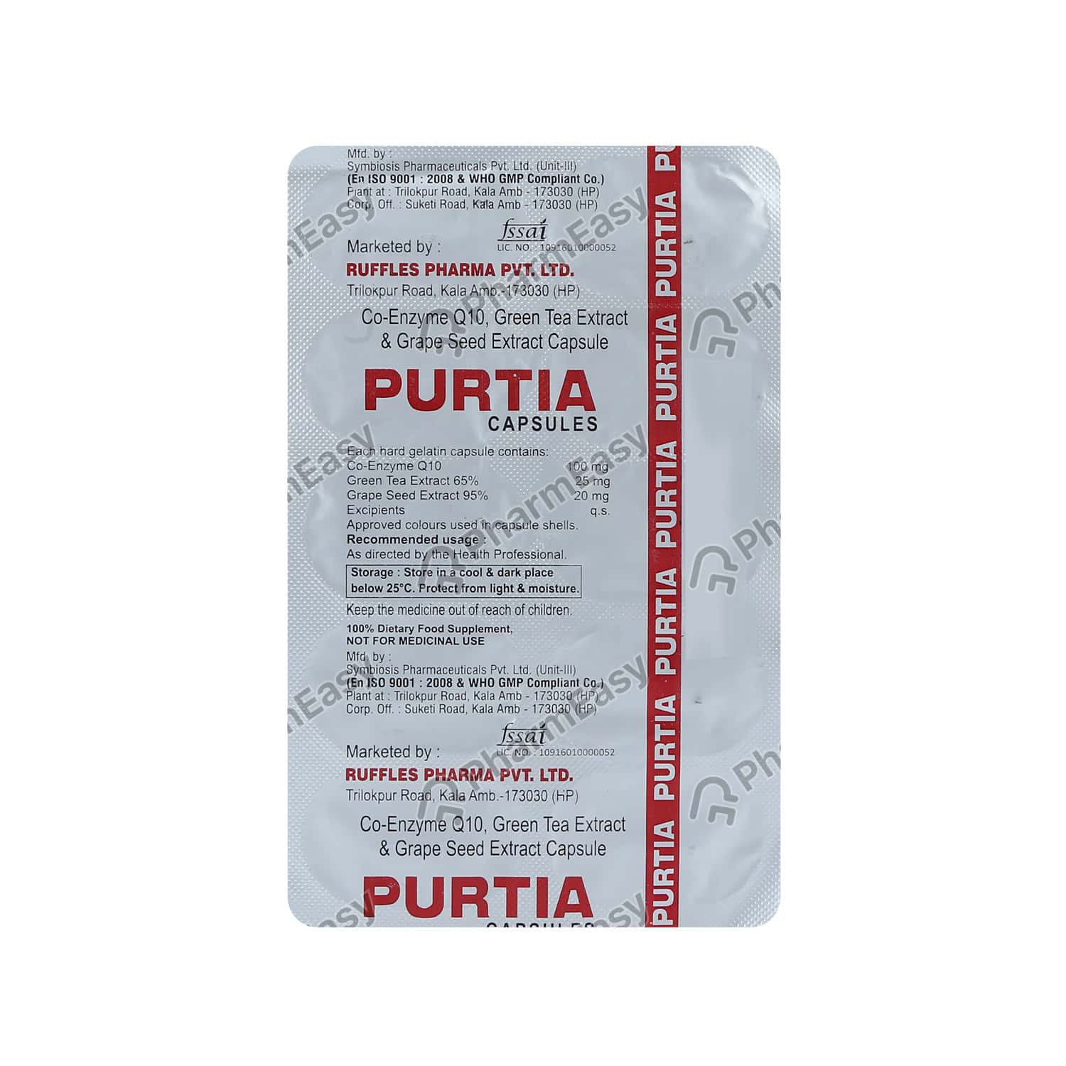 Buy Purtia Strip Of 10 Capsules Online at Flat 18% OFF* | PharmEasy