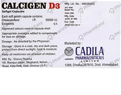 Calcigen D3 Capsule: Uses, Side-effects, Price, Dosage & More Info - PharmEasy