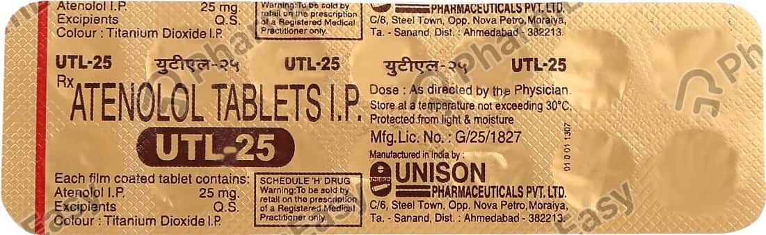 Utl 25 MG Tablet (14): Uses, Side Effects, Price & Dosage | PharmEasy