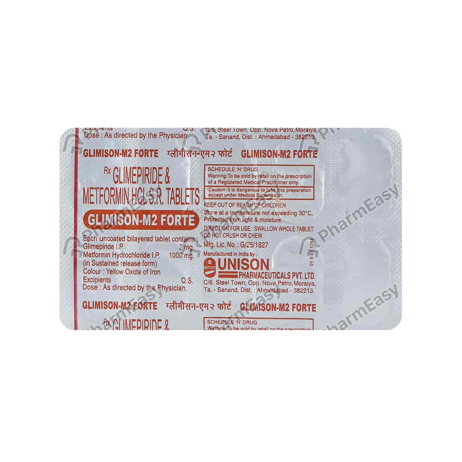 Glimison M 2mg Forte Tab - Uses, Side Effects, Dosage, Composition ...