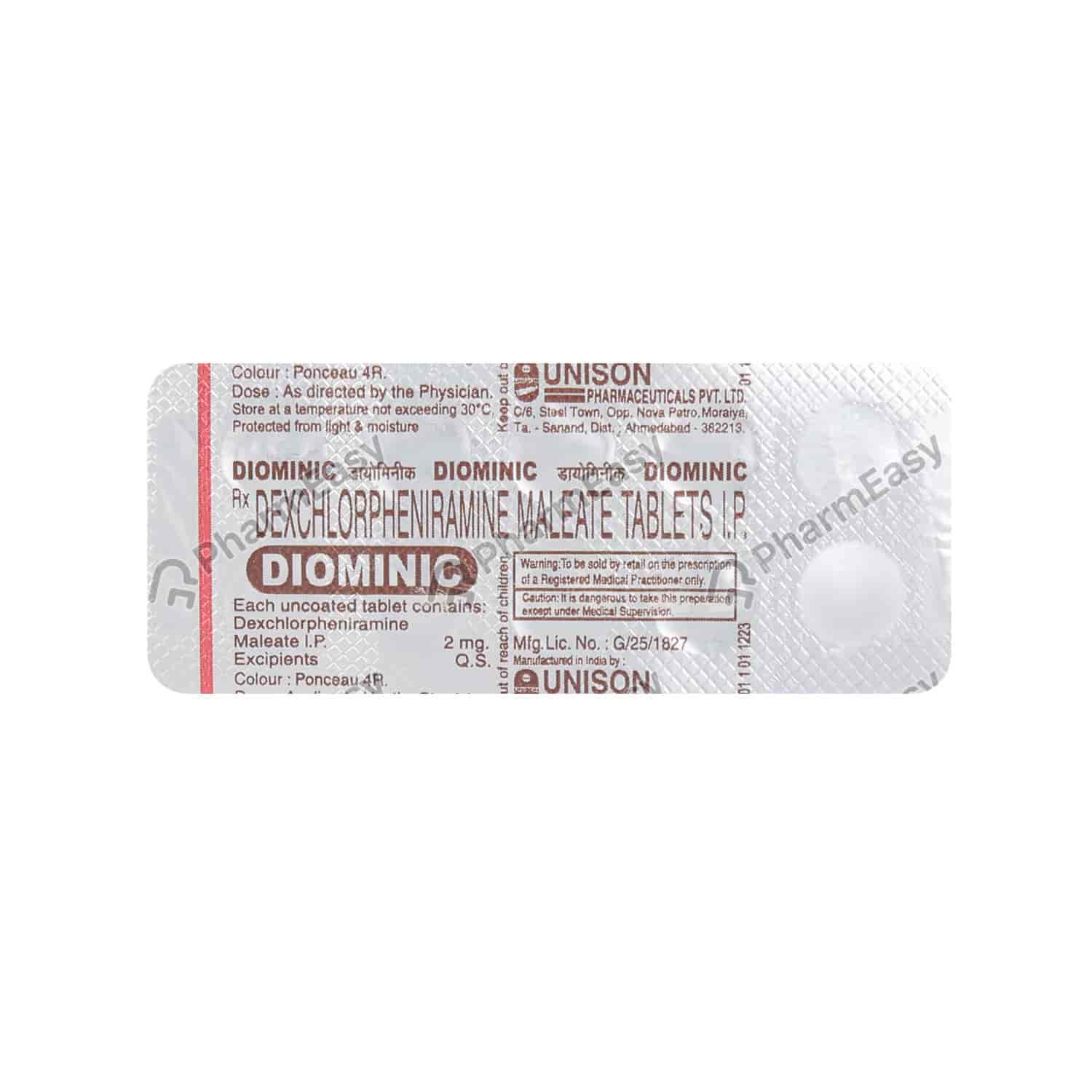 Diominic 2mg Tab - Uses, Side Effects, Dosage, Composition & Price ...