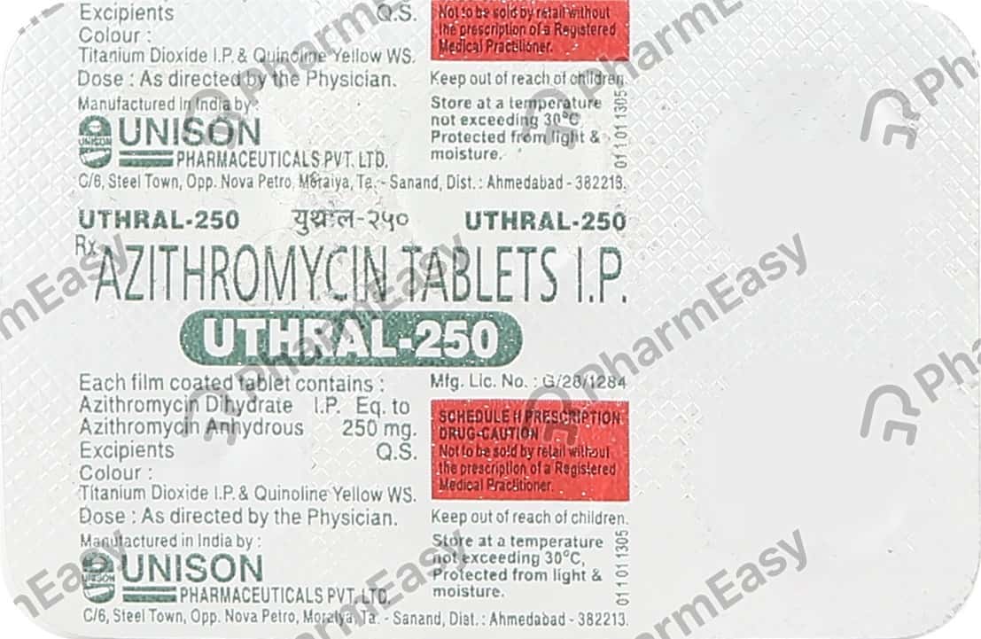 Uthral 250 MG Tablet (6): Uses, Side Effects, Price & Dosage | PharmEasy