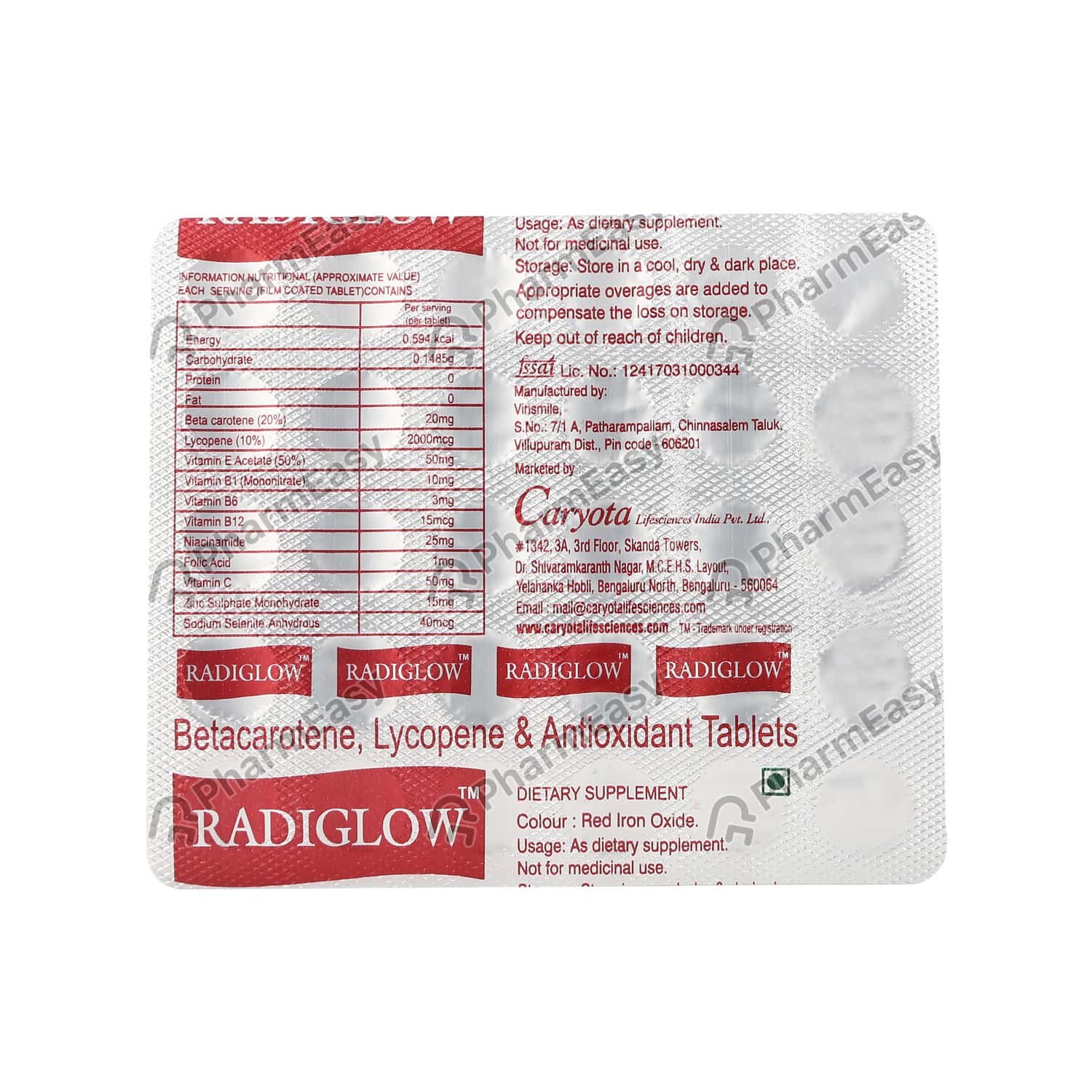 Buy Radiglow Strip Of 30 Tablets Online at Flat 18% OFF* | PharmEasy