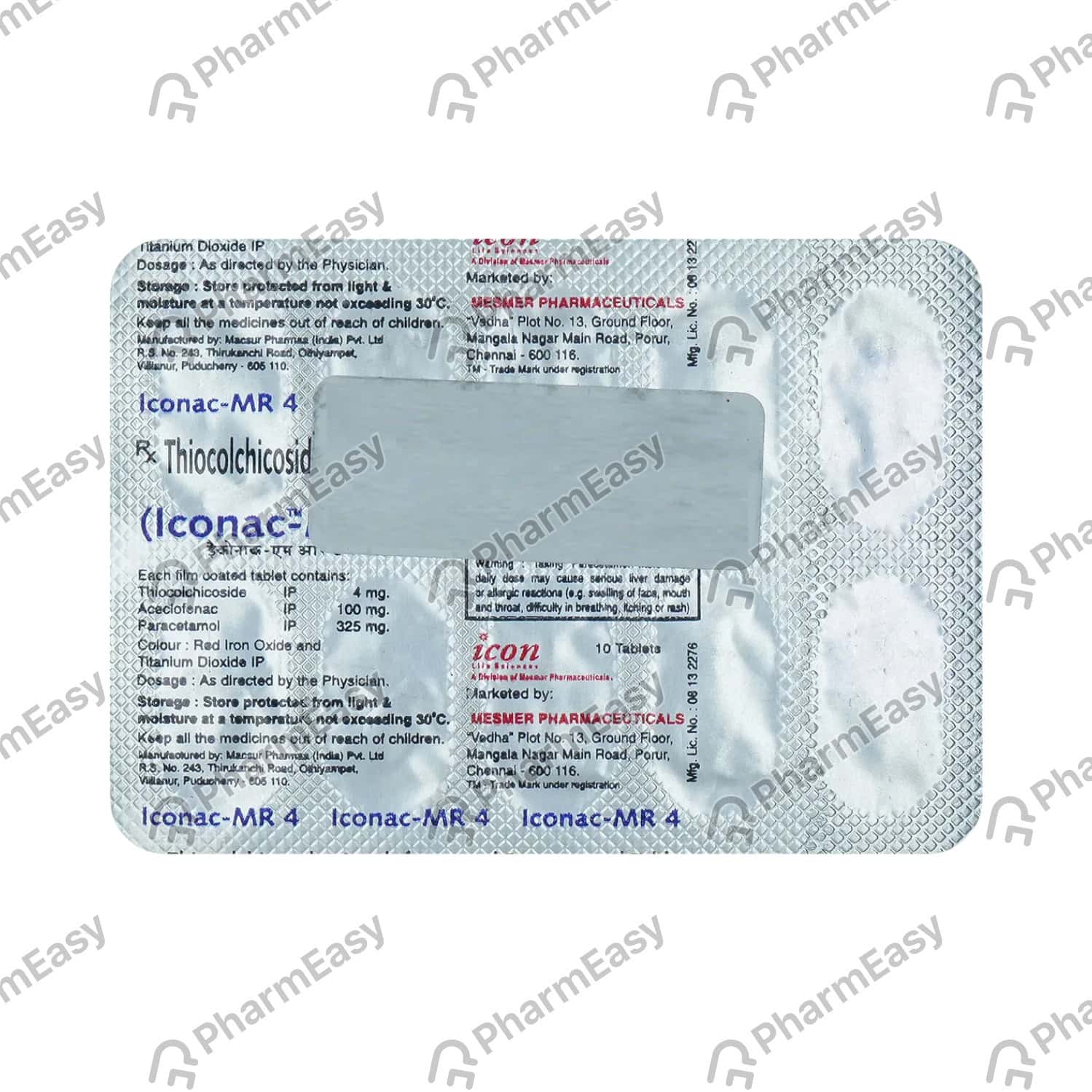 Iconac Mr 4mg Strip Of 10 Tablets: Uses, Side Effects, Price & Dosage ...