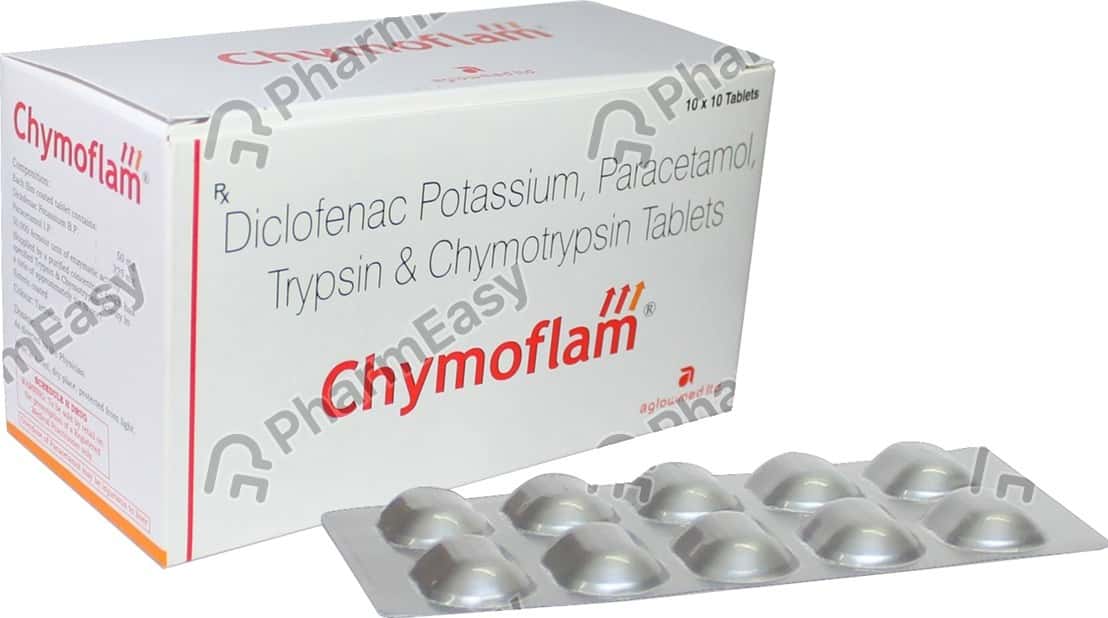 Chymoflam Strip Of 10 Tablets: Uses, Side Effects, Price & Dosage ...