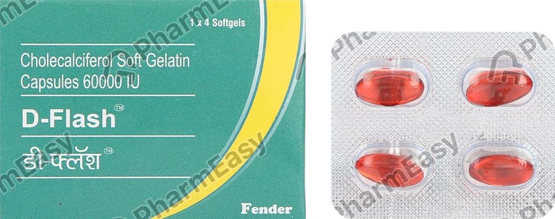 D Flash 60000 IU Capsule (4): Uses, Side Effects, Price & Dosage ...