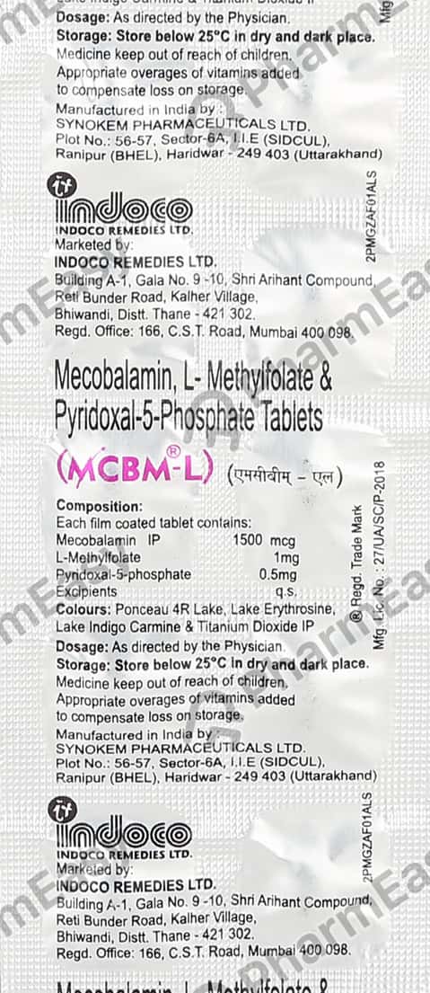 Mcbm L Strip Of 10 Tablets: Uses, Side Effects, Price & Dosage | PharmEasy