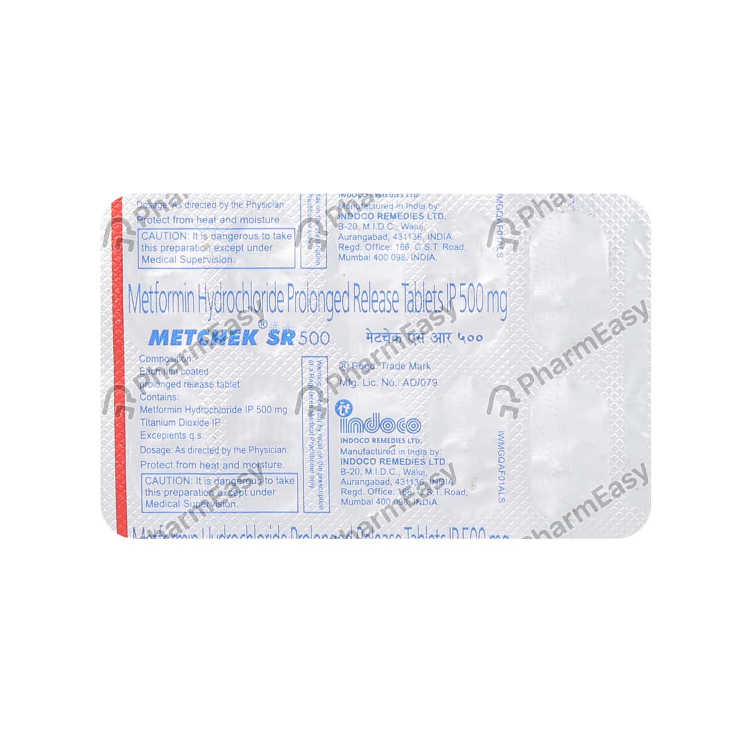 Metchek Sr 500 MG Tablet (10) - Uses, Side Effects, Dosage, Composition ...