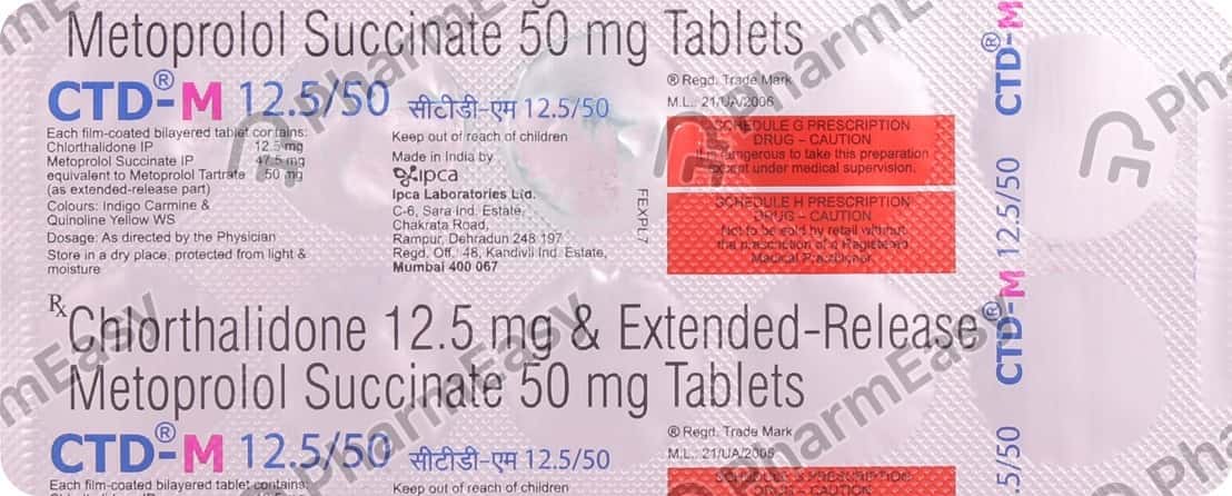 Buy Ctd M 12.5/50mg Strip Of 10 Tablets Online at Flat 15% OFF | PharmEasy
