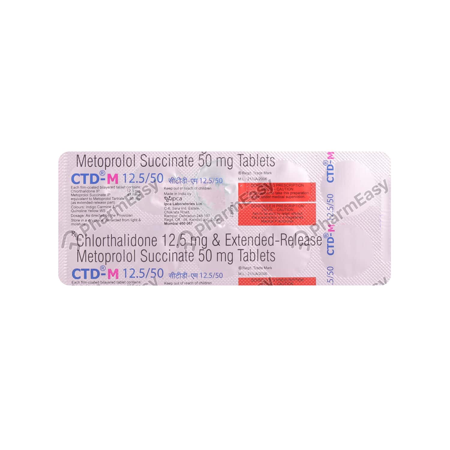 Buy Ctd M 12.5/50mg Tablet Online at Flat 18% OFF* | PharmEasy
