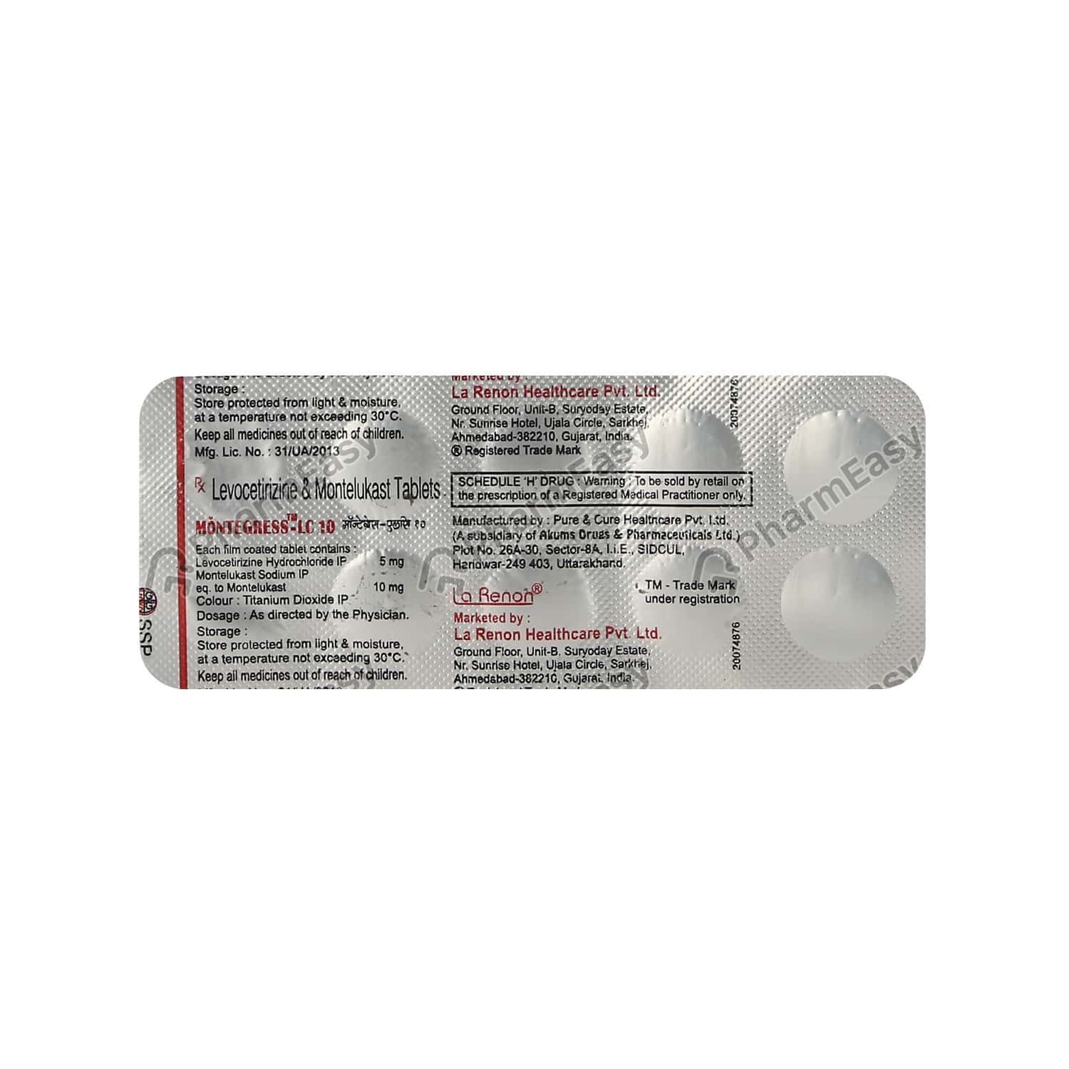Montegress Lc 10mg Tablet - Uses, Side Effects, Dosage, Composition ...
