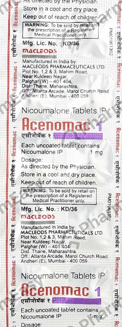 Acenomac 1 MG Tablet (10): Uses, Side Effects, Price & Dosage | PharmEasy