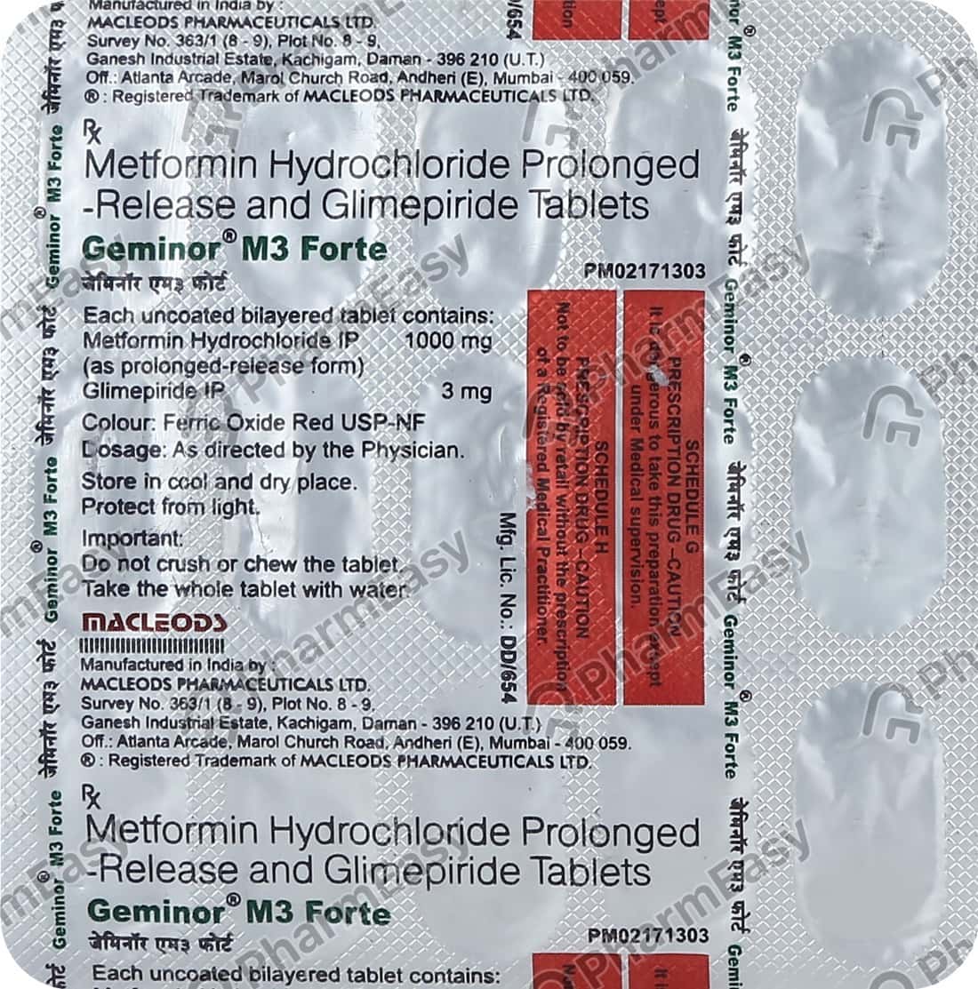 Geminor M 3mg Forte Strip Of 15 Tablets: Uses, Side Effects, Price ...
