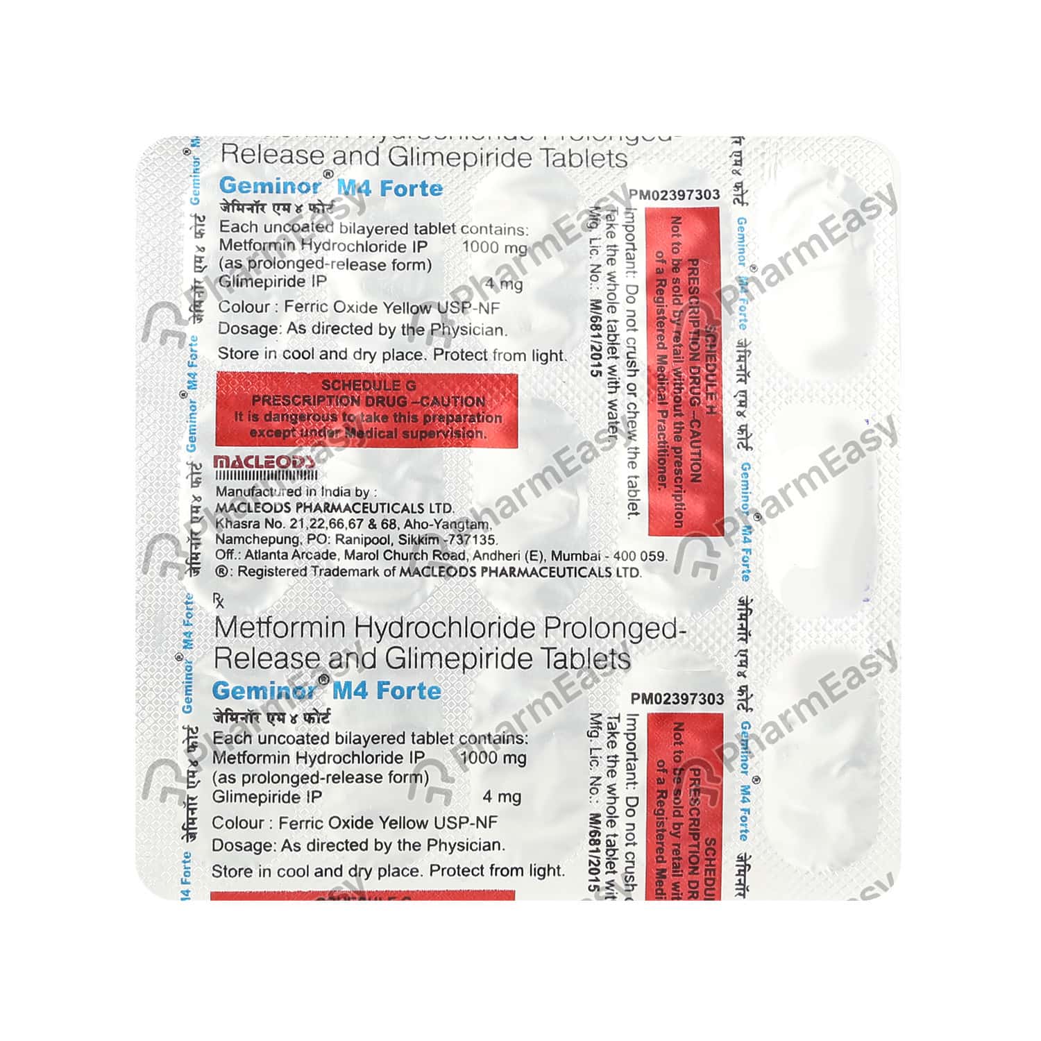 Geminor M4 Forte Tab - Uses, Side Effects, Dosage, Composition & Price ...
