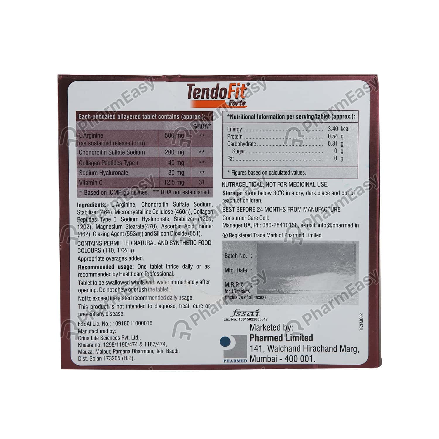 Buy Tendofit Forte Strip Of 15 Tablets Online at Flat 18% OFF* | PharmEasy