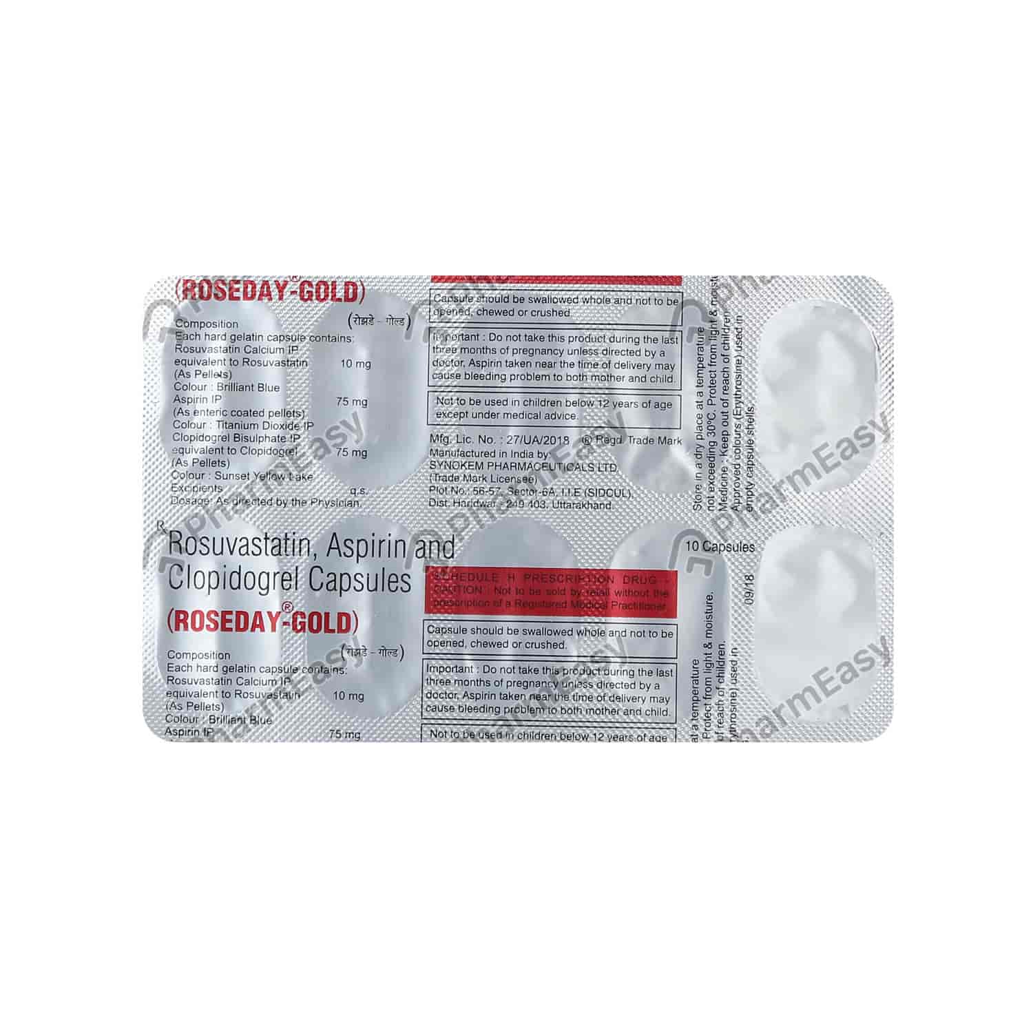 Buy Roseday Gold 10mg Cap 10'S Online at Flat 18% OFF* | PharmEasy