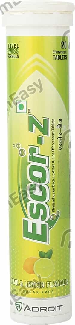 Buy ESCOR Z ORANGE FLAVOUR SUGAR FREE BOTTLE OF 20 EFFERVESCENT TABLETS ...
