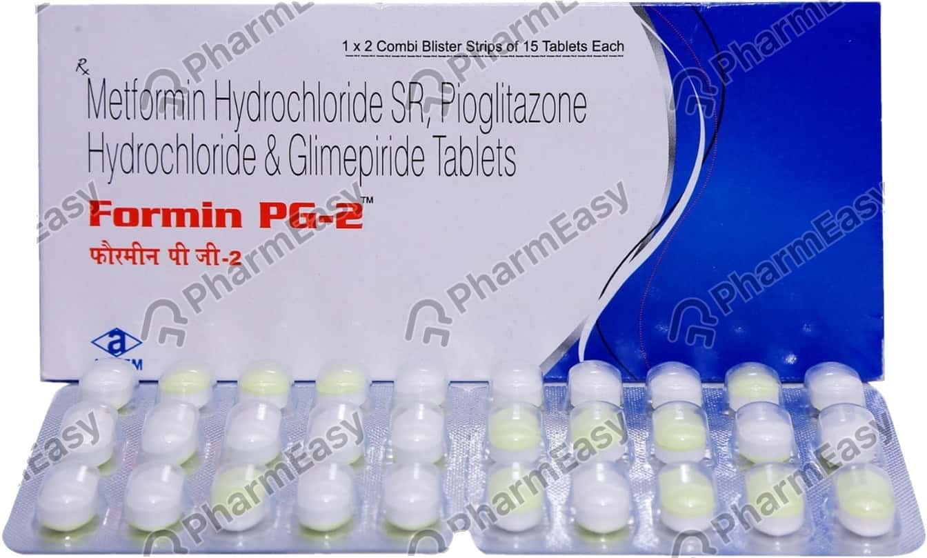 Formin Pg 2mg Strip Of 15 Tablets: Uses, Side Effects, Price & Dosage ...