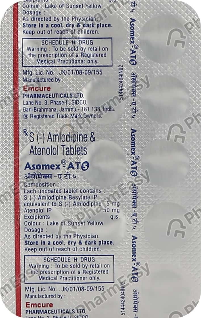 Asomex At 5/50mg Strip Of 15 Tablets: Uses, Side Effects, Price ...