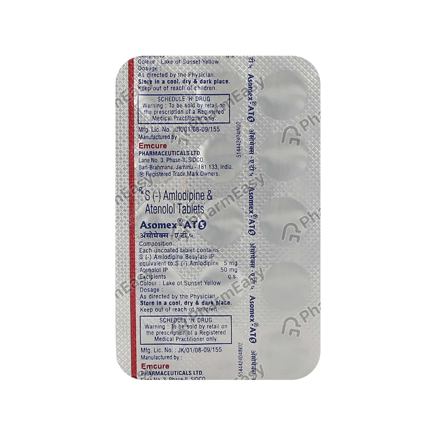 Buy Asomex At 5/50mg Tablet 15'S Online at Flat 18% OFF* | PharmEasy