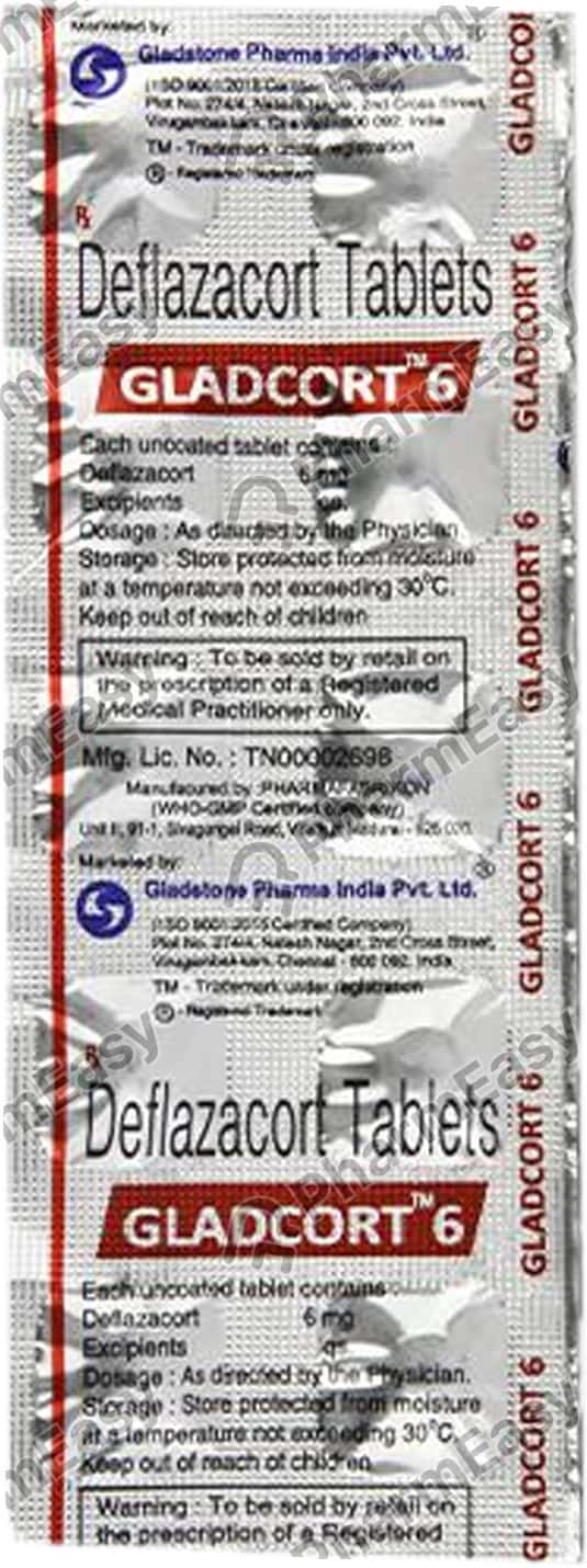 Gladcort 6 MG Tablet (10): Uses, Side Effects, Price & Dosage | PharmEasy