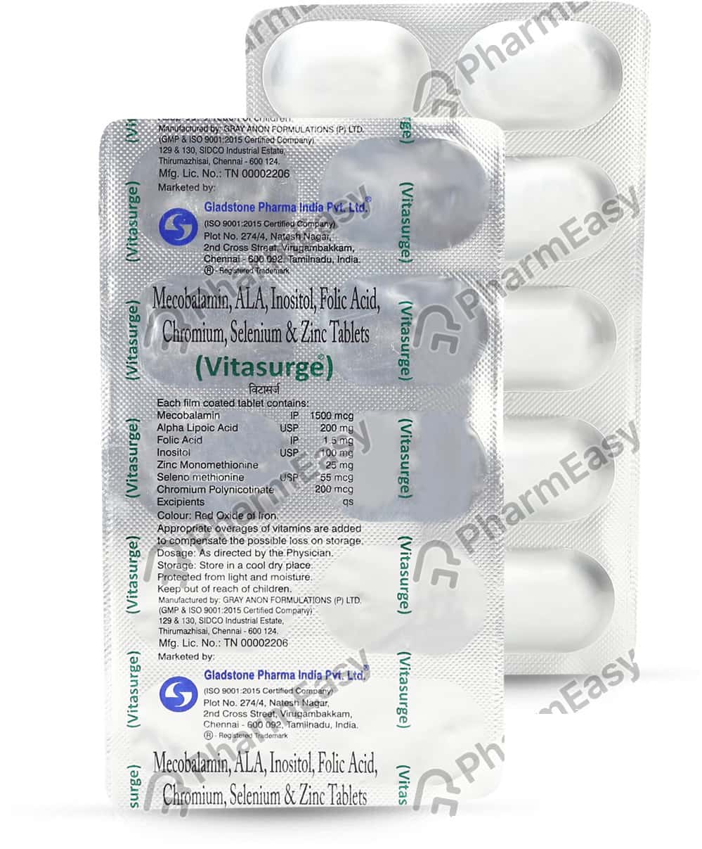 Buy Vitasurge Strip Of 10 Tablets Online at Flat 15% OFF | PharmEasy