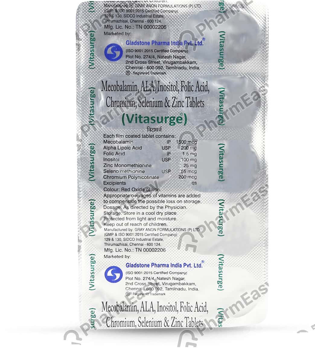 Buy Vitasurge Strip Of 10 Tablets Online at Flat 15% OFF | PharmEasy