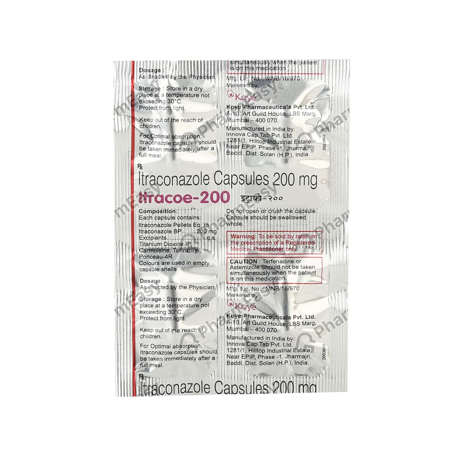 Itracoe 200 MG Capsule (4) - Uses, Side Effects, Dosage, Composition ...