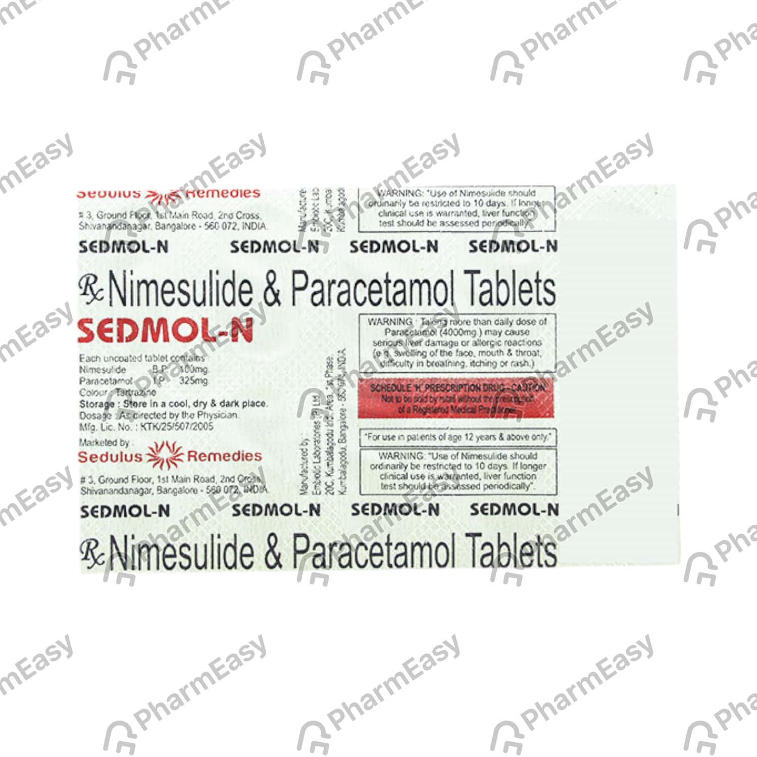 Sedmol N Tablet (10): Uses, Side Effects, Price & Dosage | PharmEasy