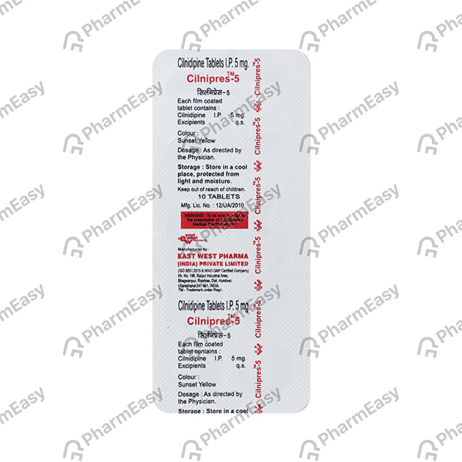 Cilnipres 5 MG Tablet (10): Uses, Side Effects, Price & Dosage | PharmEasy