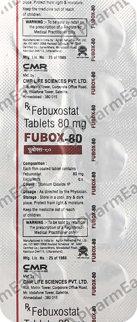 Fubox 80 MG Tablet (10): Uses, Side Effects, Price & Dosage | PharmEasy
