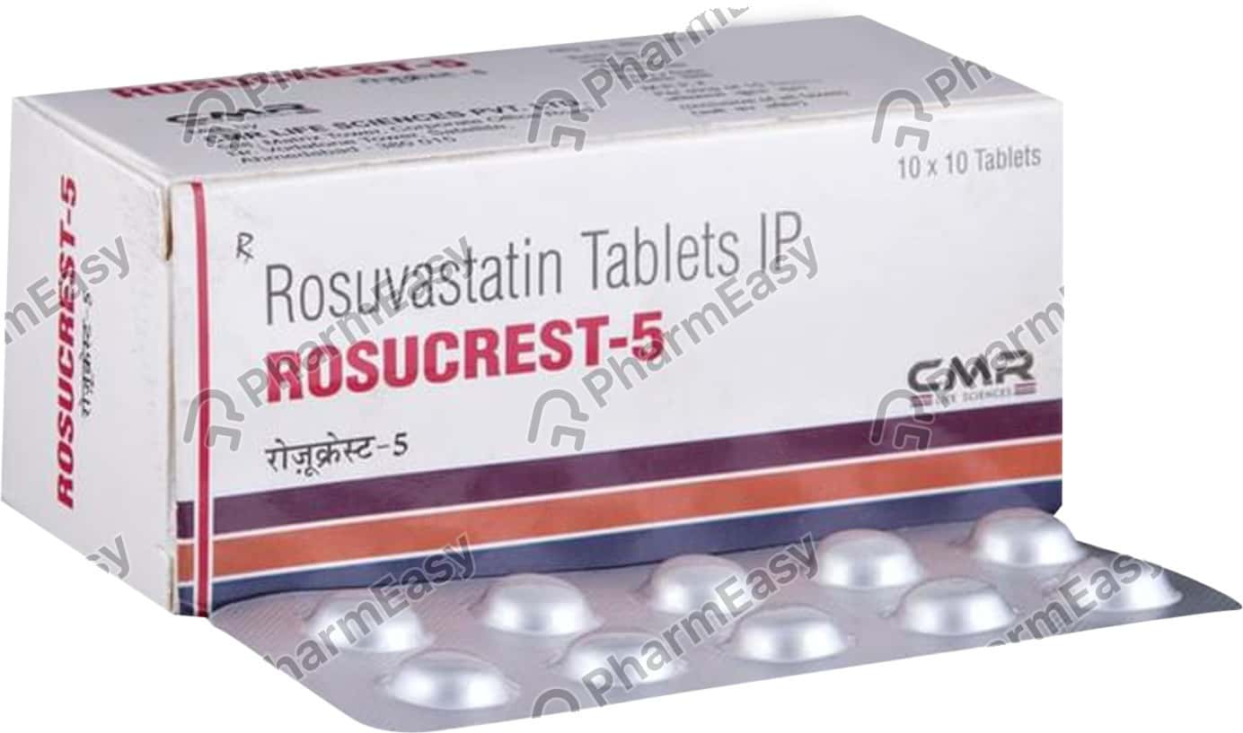 Rosucrest 5 MG Tablet (10): Uses, Side Effects, Price & Dosage | PharmEasy