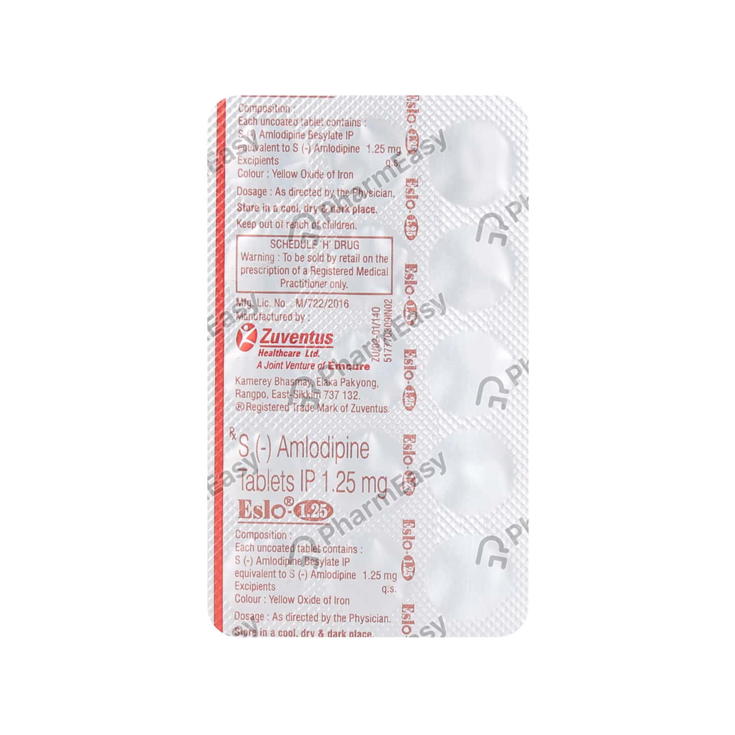 Buy Eslo 1.25 MG Tablet (15) Online at Flat 18% OFF* | PharmEasy