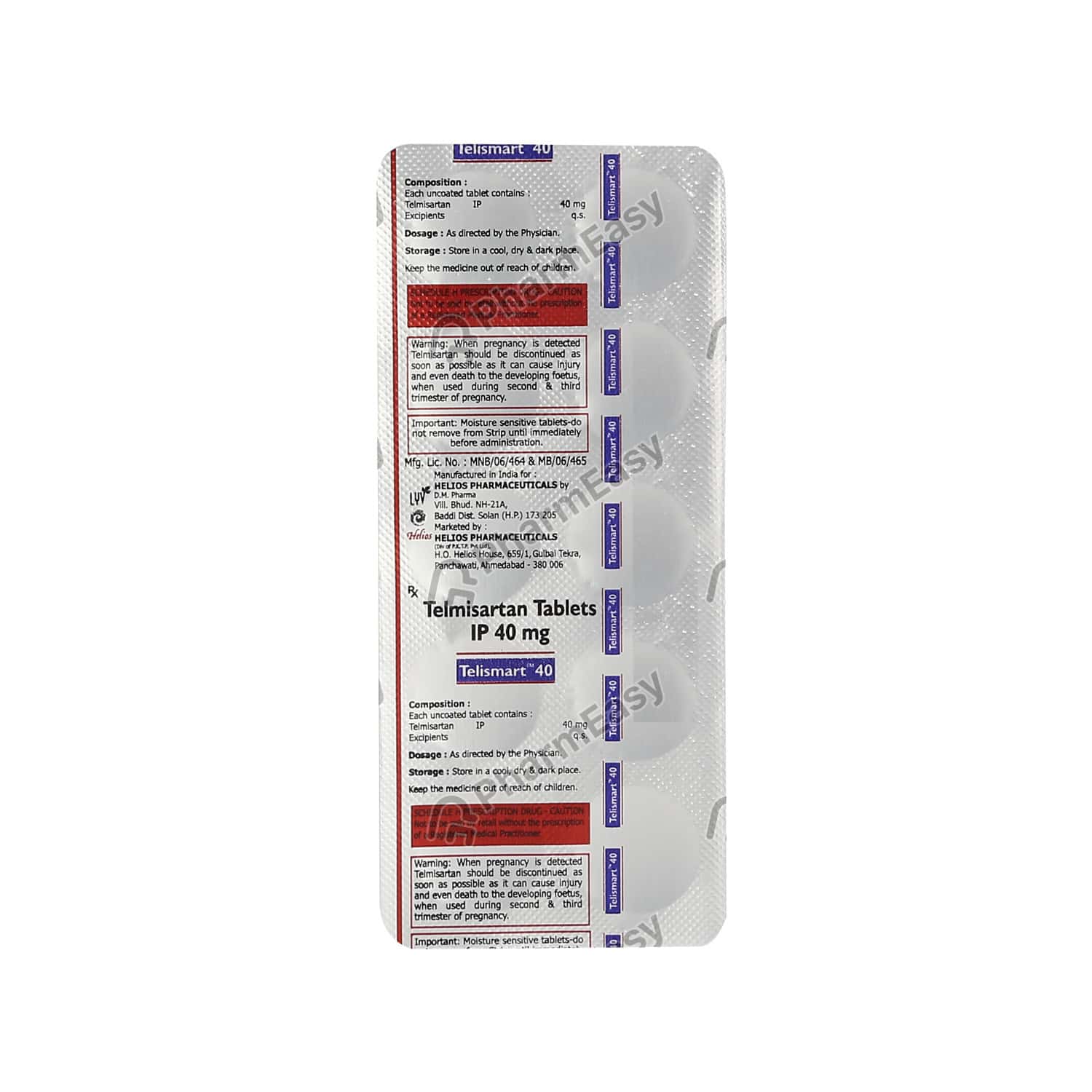 Telismart 40 MG Tablet (10): Uses, Side Effects, Price & Dosage | PharmEasy